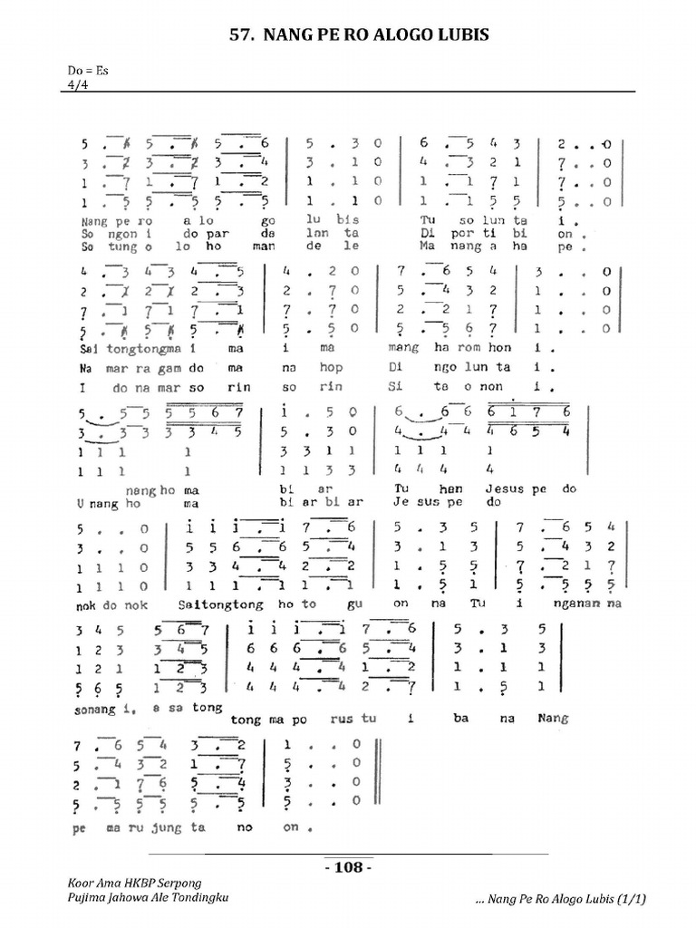 Nang Pe Ro Alogo Lubis (TTBB) - 01 | PDF
