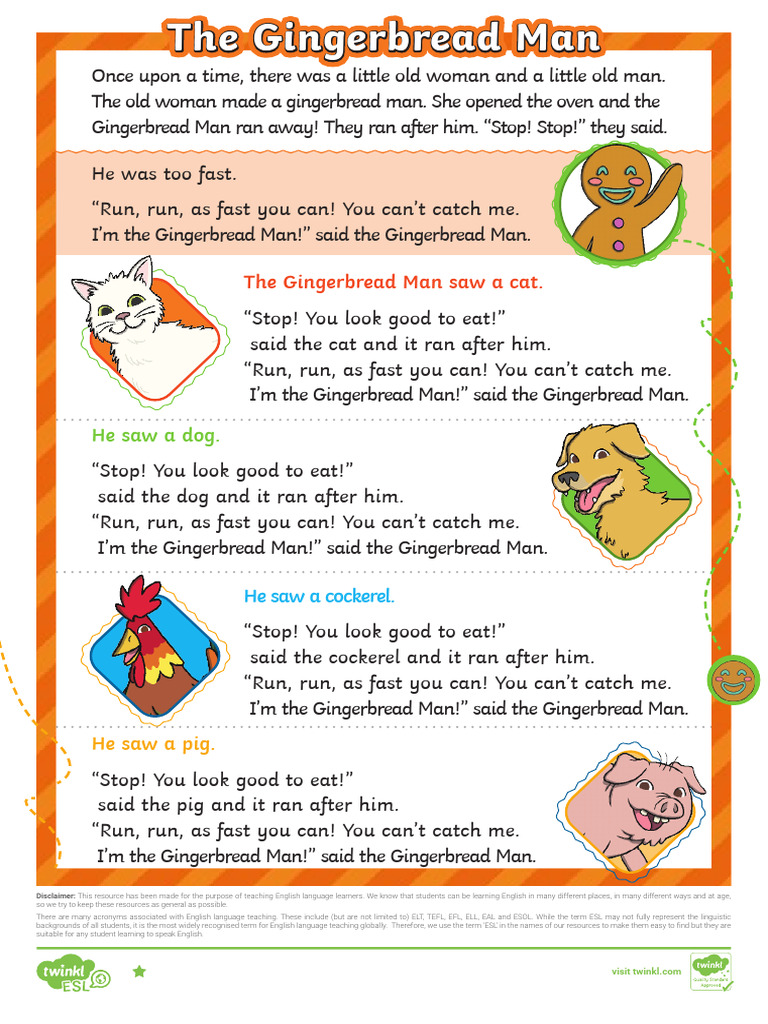 The Gingerbread Man | PDF | English As A Second Or Foreign Language | Psycholinguistics
