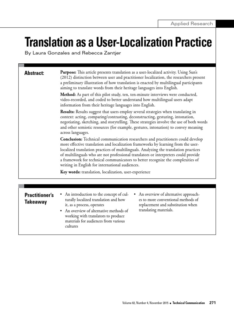 Translation As A User-Localization Practice | PDF | Translations ...