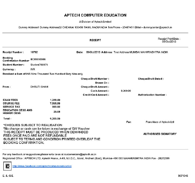 Receipt Sample | PDF