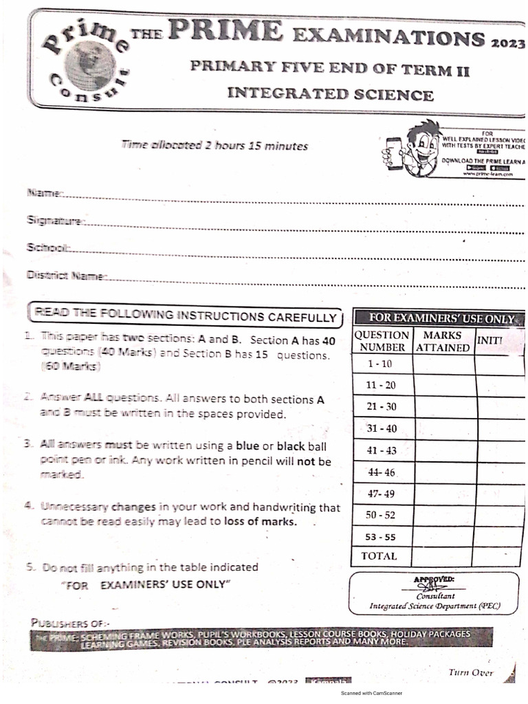 Prime p5 Eot Scie | PDF