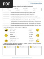 Personality Adjectives Worksheet | PDF