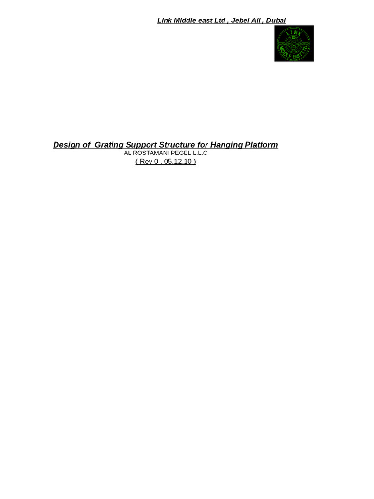 Grating Support Structure Design Analysis | PDF | Civil Engineering ...