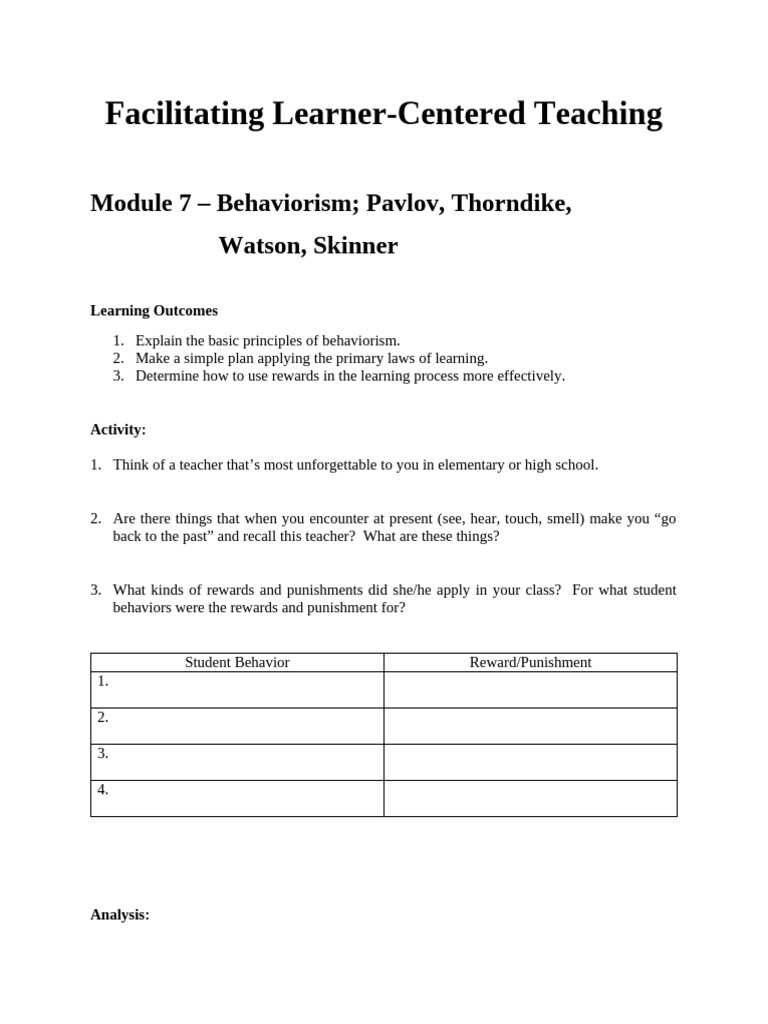 Module 7 Facilitating Learner Centered Teaching | PDF | Self-Improvement | Science & Mathematics