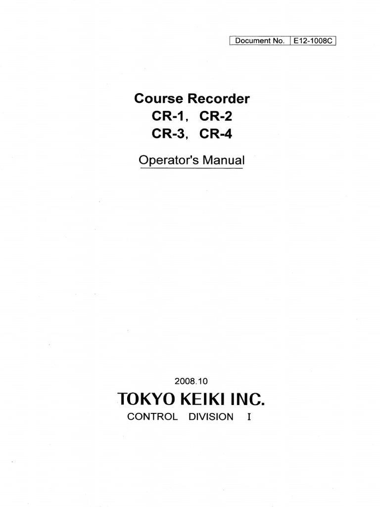 Coure Recorder CR-4 | PDF