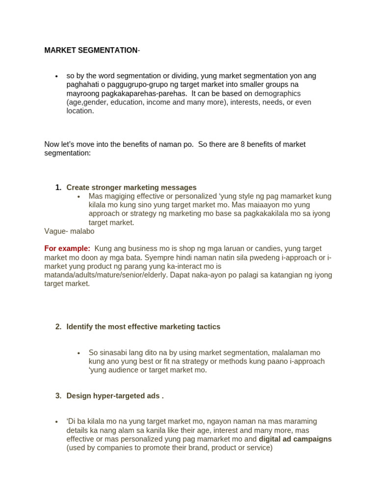 Market Segmentation | PDF | Marketing | Market Segmentation
