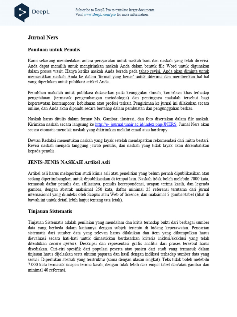 Panduan Penulisan Jurnal Ners | PDF