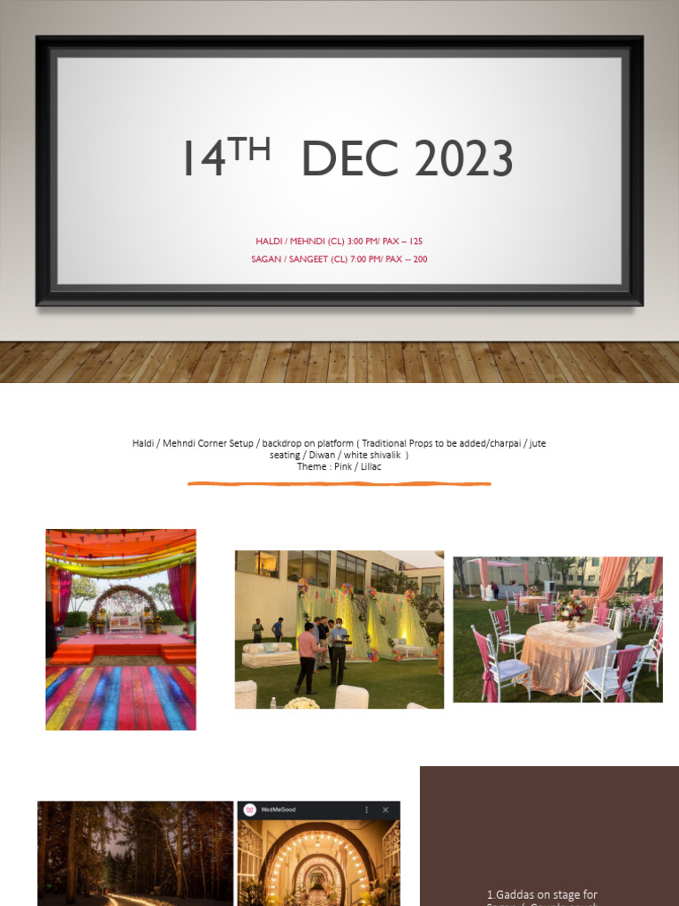Wedding Event Setup and Details | PDF