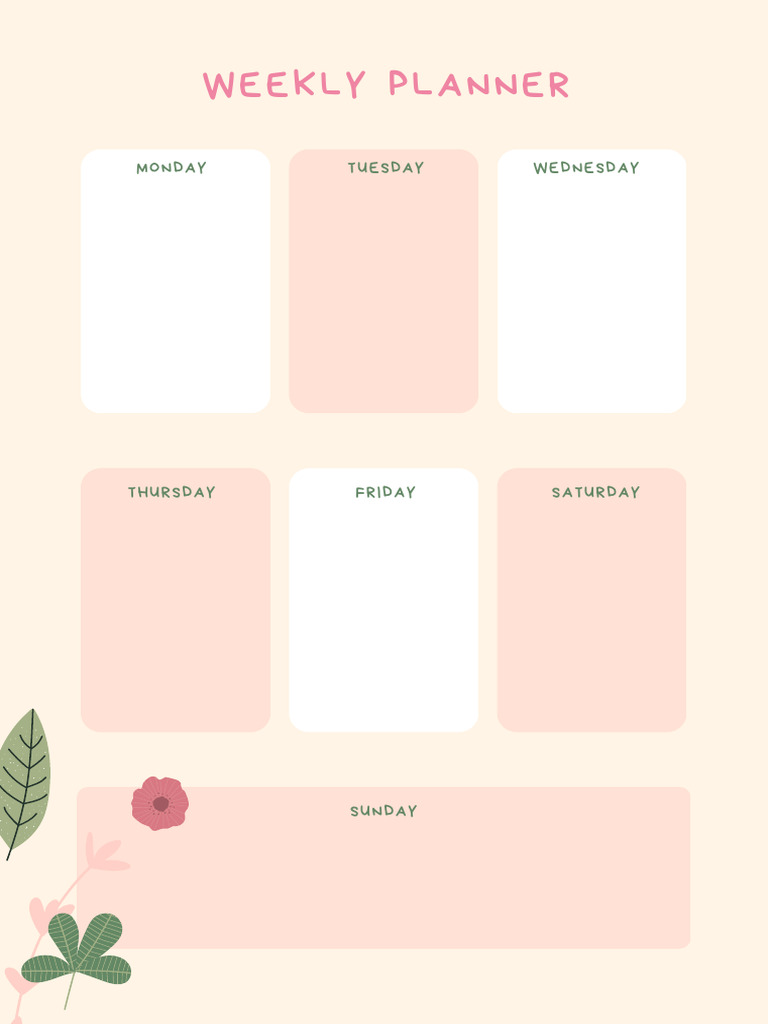 Beige Modern Weekly Planner PDF | PDF