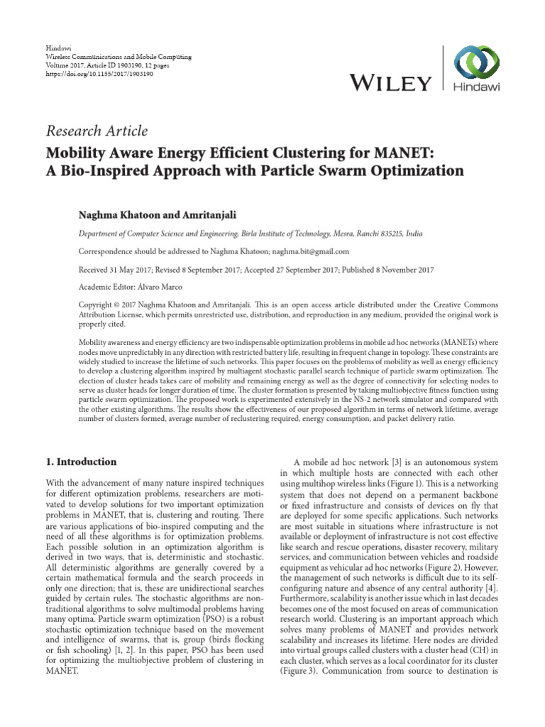Wireless Communications and Mobile Computing - 2017 - Khatoon - Mobility Aware Energy Efficient ...