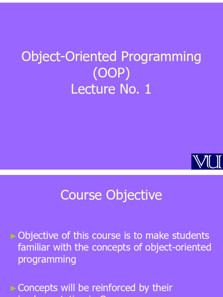 OOP Lec-01 | PDF | Object Oriented Programming | C++