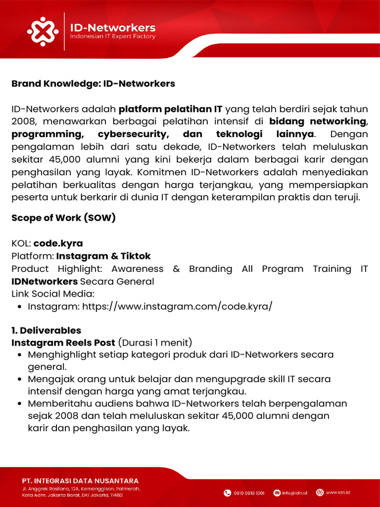 Contoh SOW | PDF | Bisnis