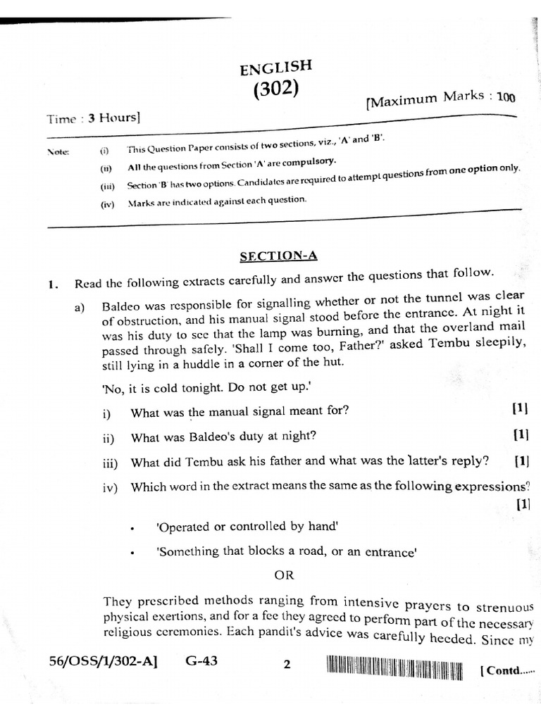 302 English SR Secondary Paper 2018 | PDF