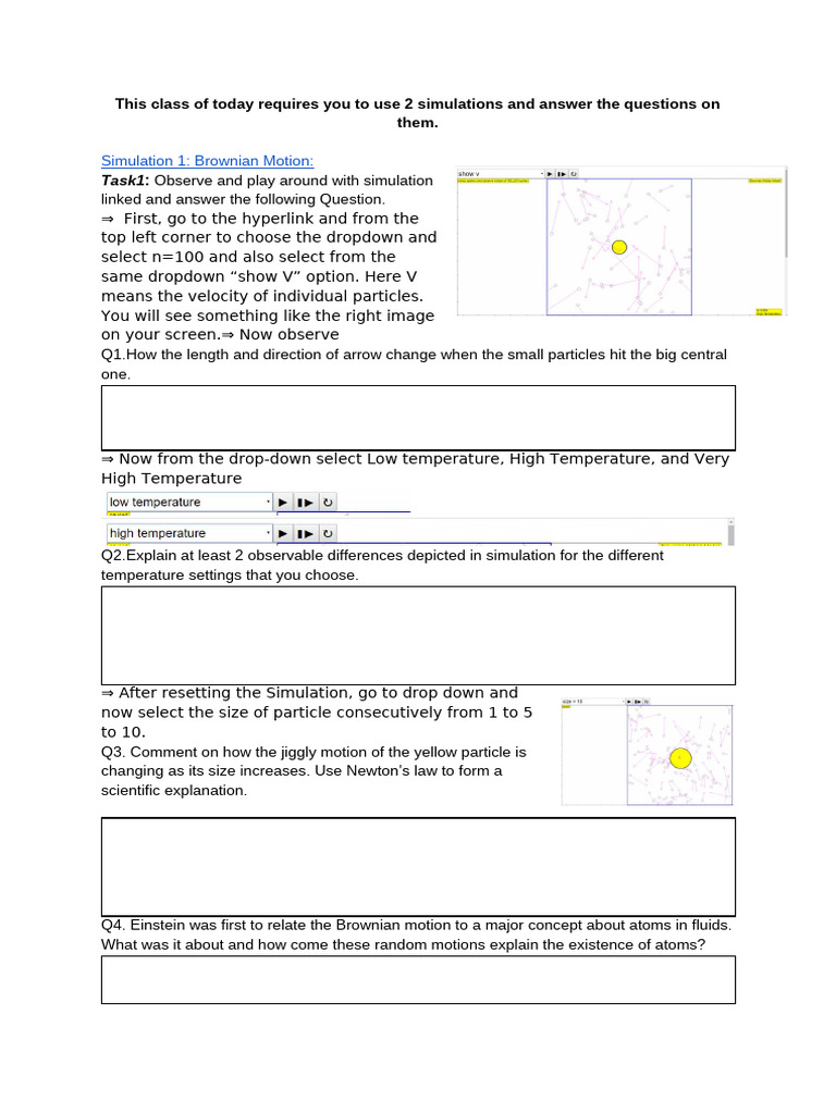 Simulation Day - CW Based On Observing of Simulation | PDF