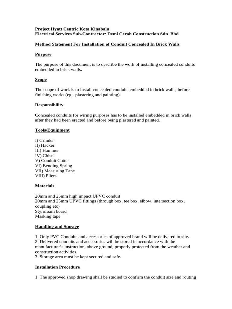 Installing Concealed Conduits in Brick Walls | PDF | Brick | Building ...