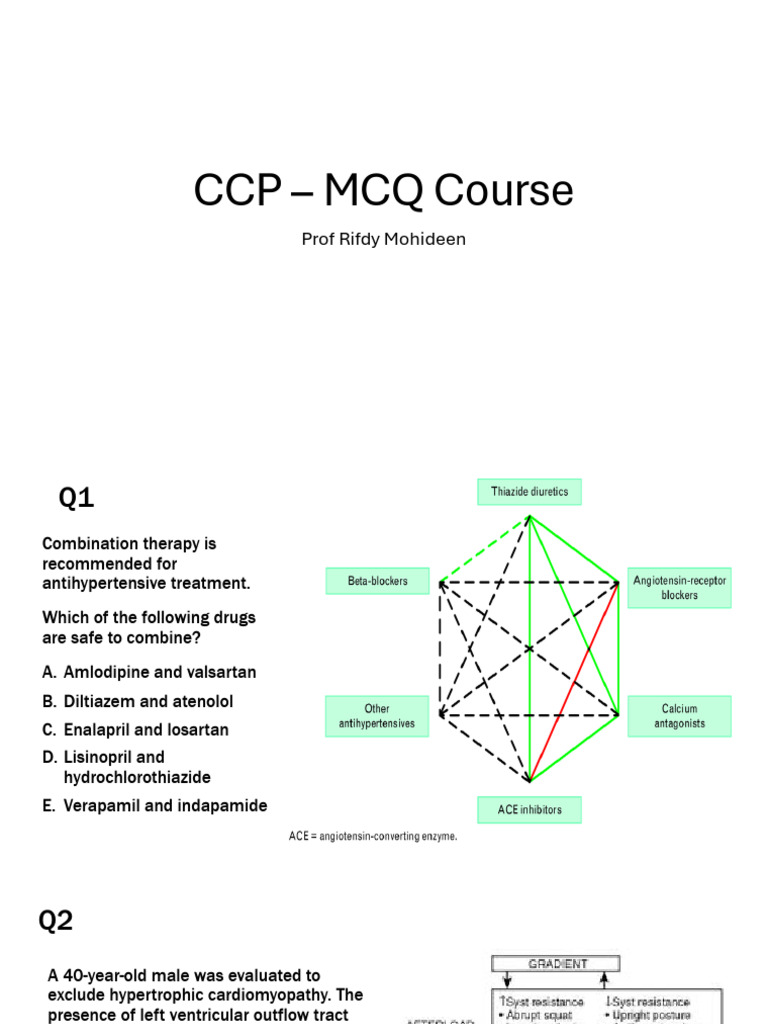CCP MCQ Ex - Cardiology | PDF | Heart | Electrocardiography