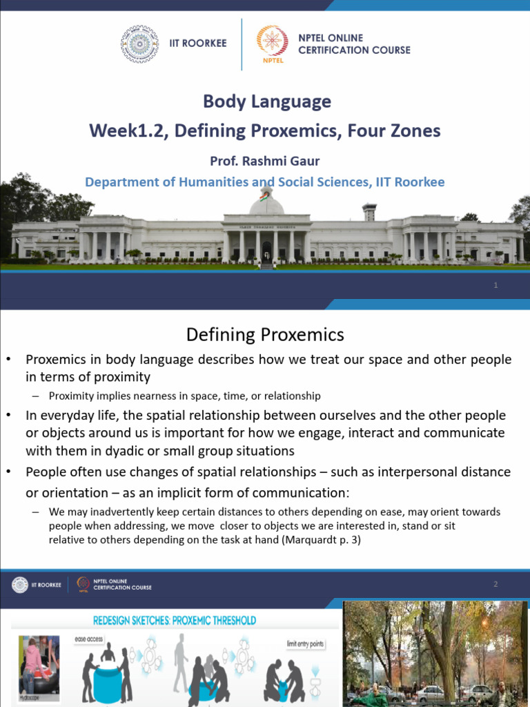 Body Language Week1.2, Defining Proxemics, Four Zones: Department of ...