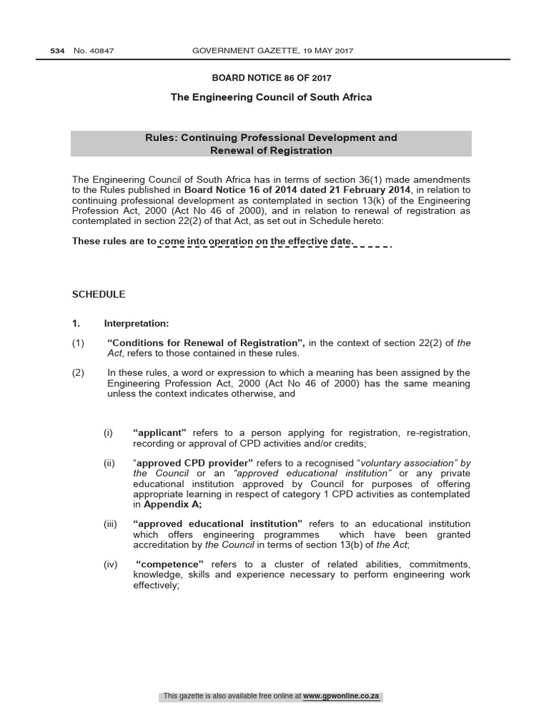 CPD - Rules Continuing Professional Development and Renewal of ...