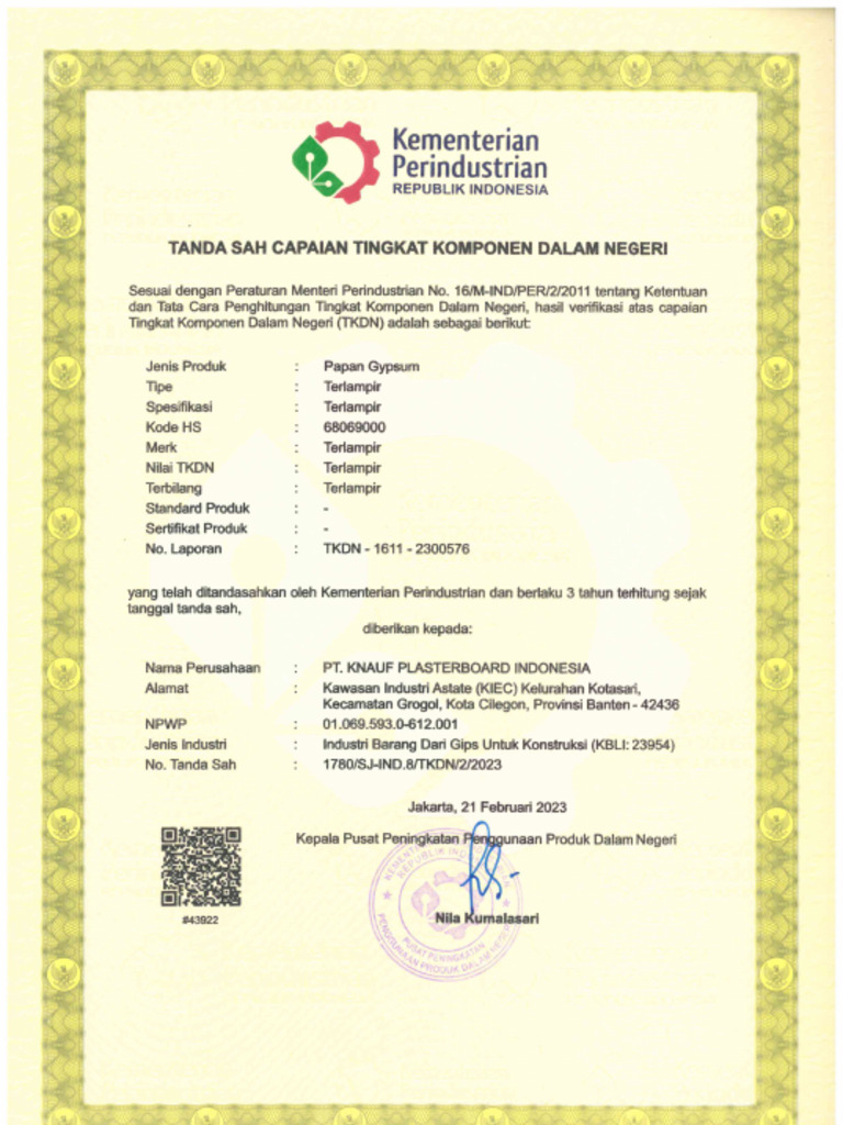 TKDN Jayaboard Gypsum Sheetrock 9mm & 12mm | PDF