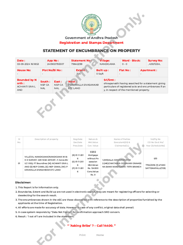 E-Encumbrance Service | PDF