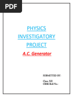AC Generator Project Class12 | PDF | Electromagnetic Induction ...