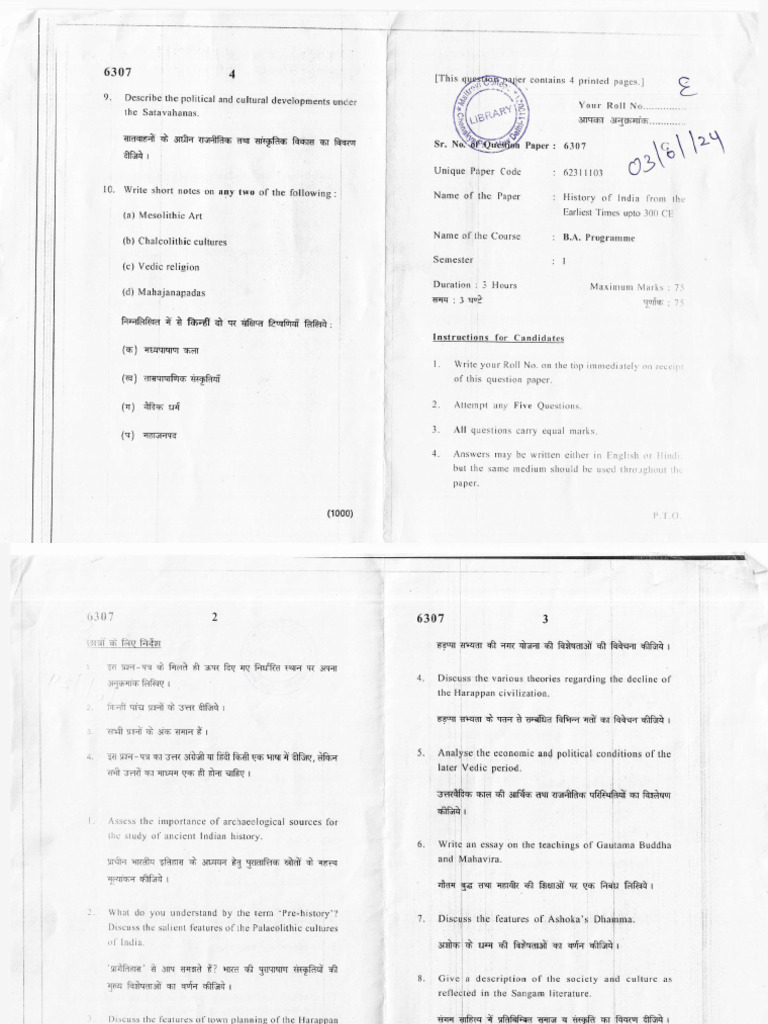 History of India to 300 CE Syllabus | PDF | Ancient India | Indian ...