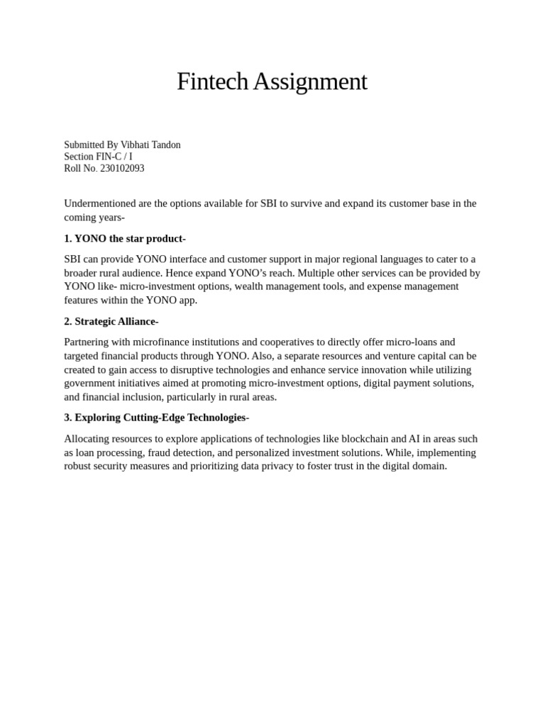 Fintech Assignment | PDF