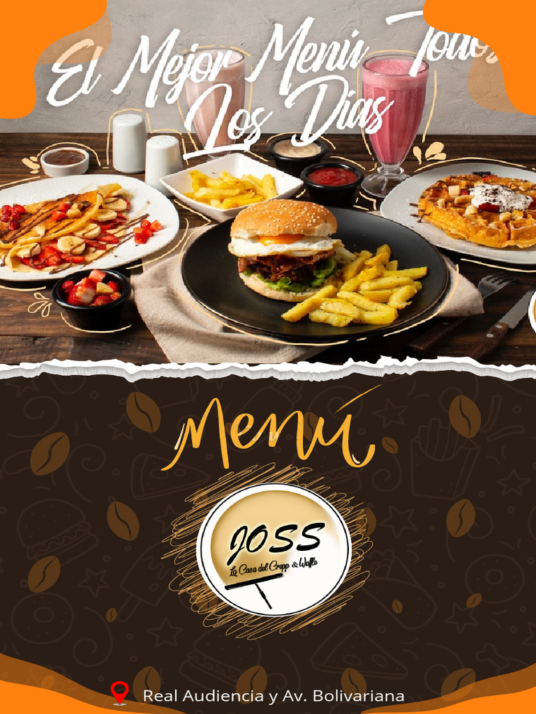 Orange and White Modern Restaurant Menu | PDF | Hamburguesas | Alimentos