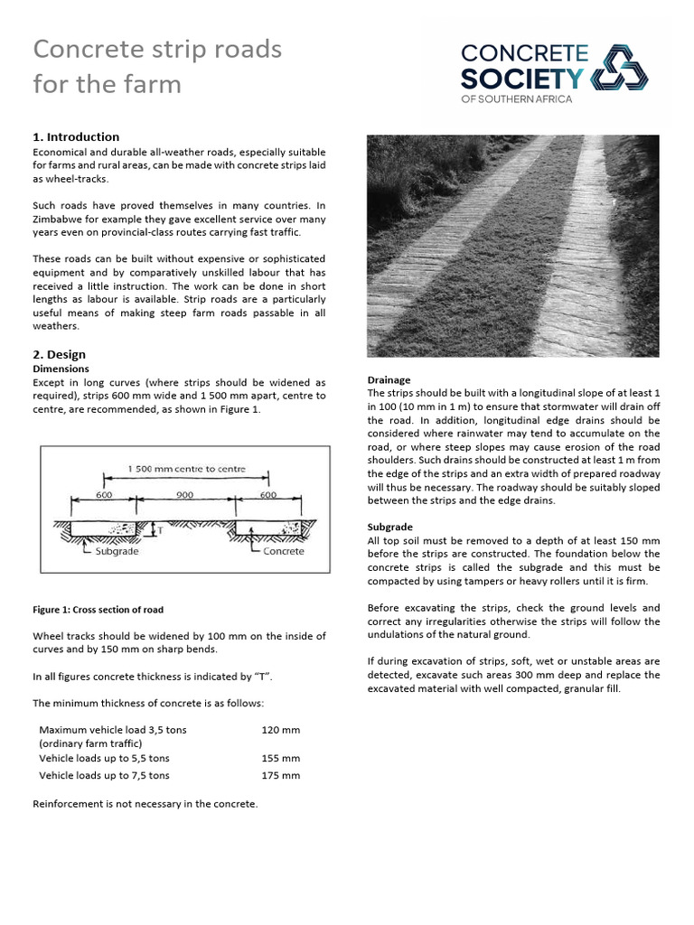 Building Durable Concrete Strip Roads | PDF | Concrete | Road