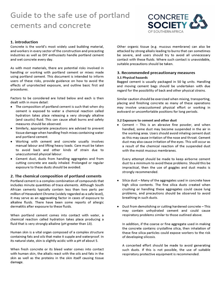 Guilde To The Safe Use of Portland Cements and Concrete 2024 | PDF ...