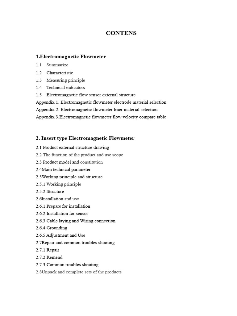 Electromagnetic Flowmeter Guide | PDF | Flow Measurement ...