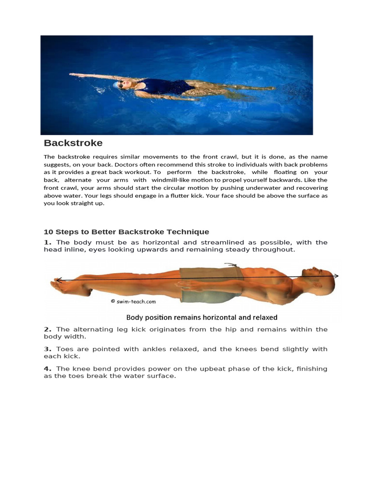Backstroke | PDF | Leisure Activities | Individual Sports