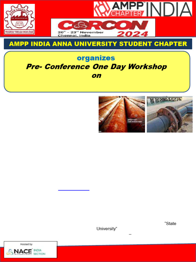 AMPP India Anna University Student Chapter Pre-Workshop Brouchure | PDF | Science & Mathematics ...