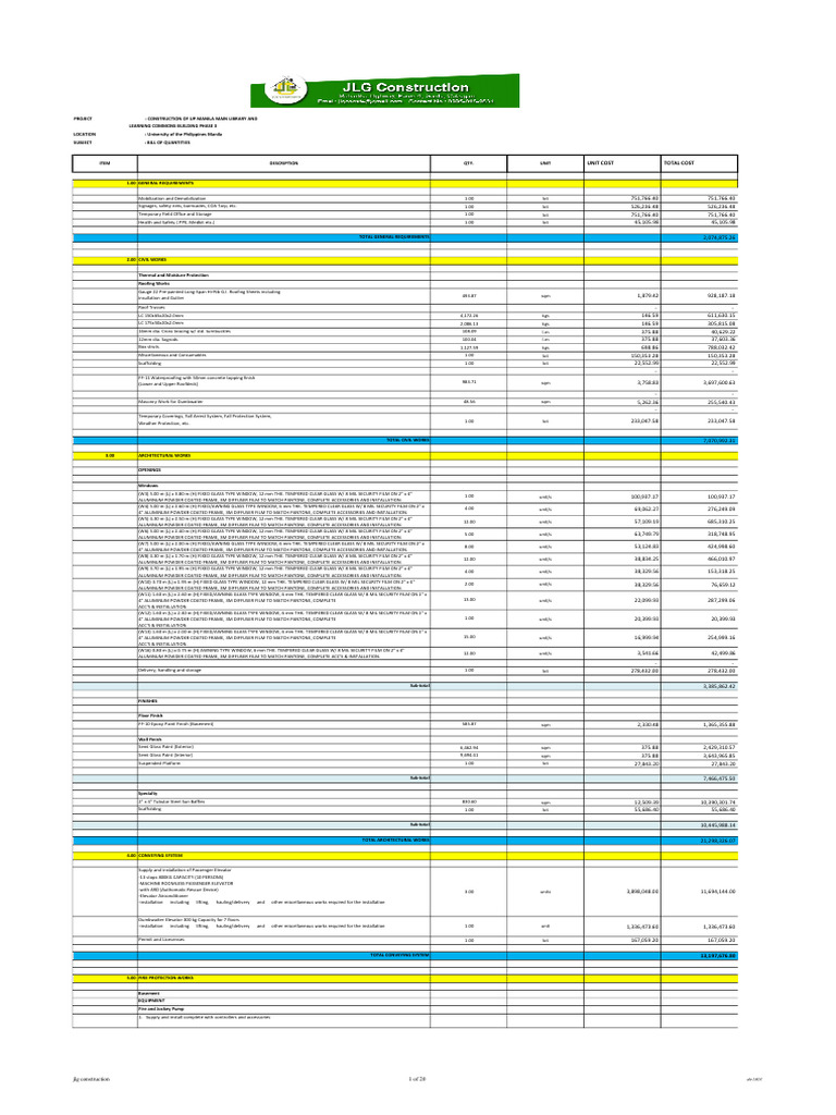 Bill of Quantities | PDF | Pipe (Fluid Conveyance) | Pump