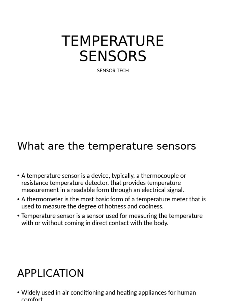 Types and Applications of Temperature Sensors | PDF | Thermocouple ...