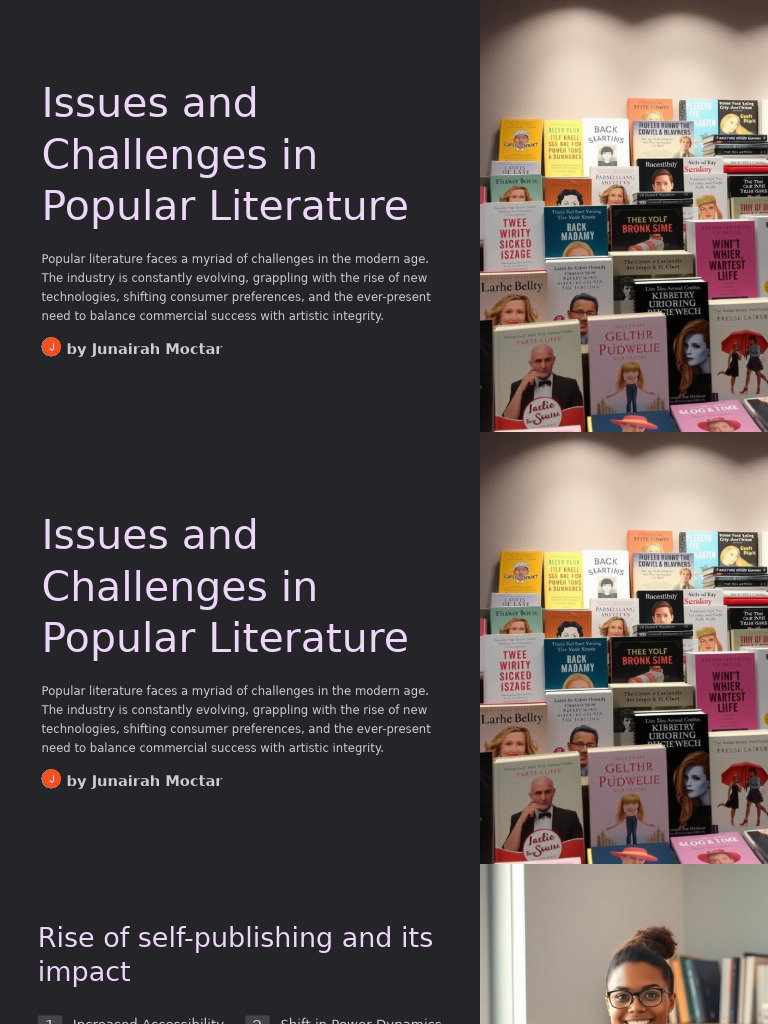 Challenges in Popular Literature Today | PDF | Publishing | Human ...