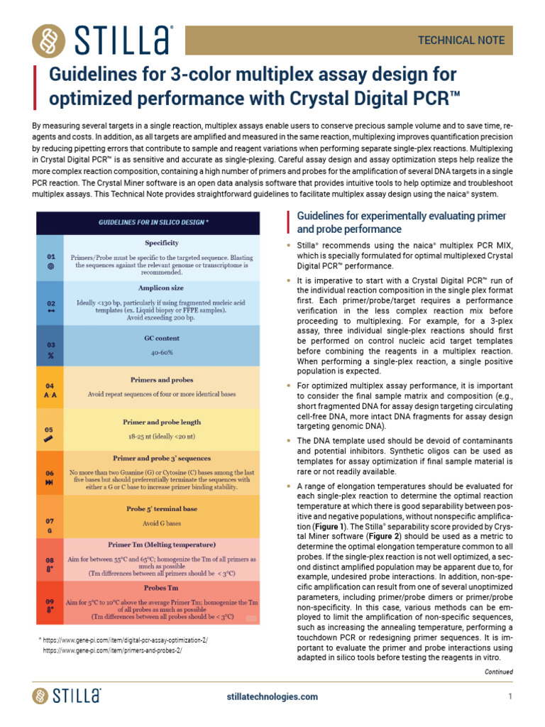 Stilla Tech Note Guidelines For 3 Color Multiplex Assay Design | PDF ...