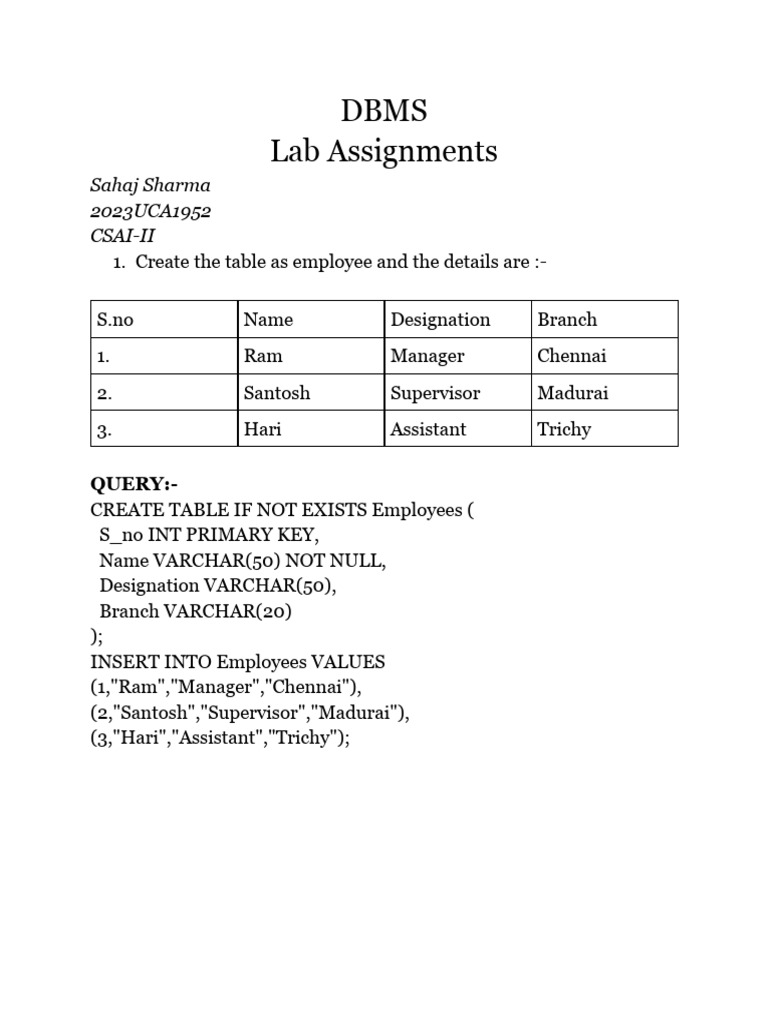 DBMS File (2023UCA1952) | PDF | Data Management | Databases