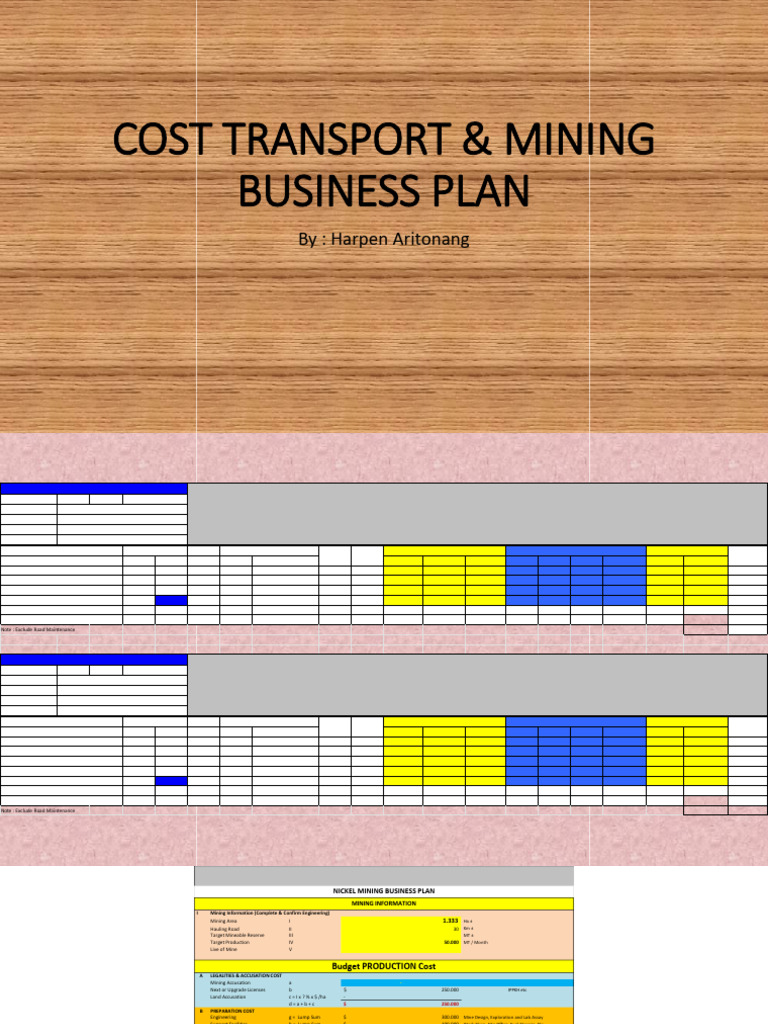 Cost Transport & Mining Business Plan-5 | PDF | Mining | Minerals
