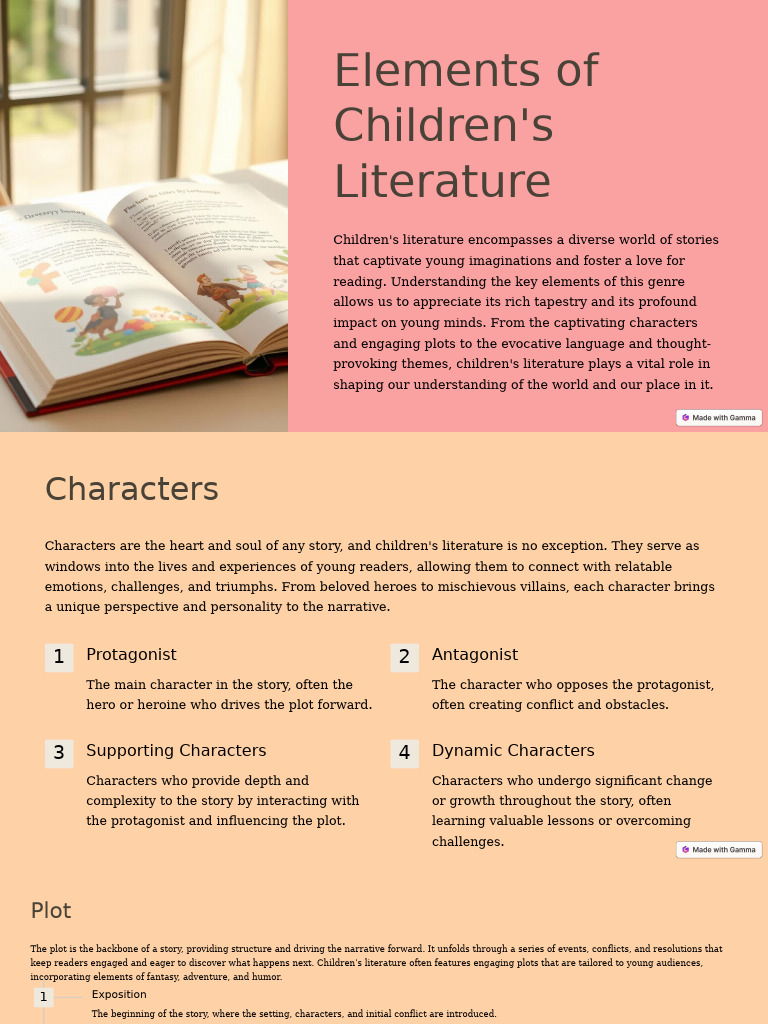 Key Elements of Children's Literature | PDF | Narrative | Plot (Narrative)