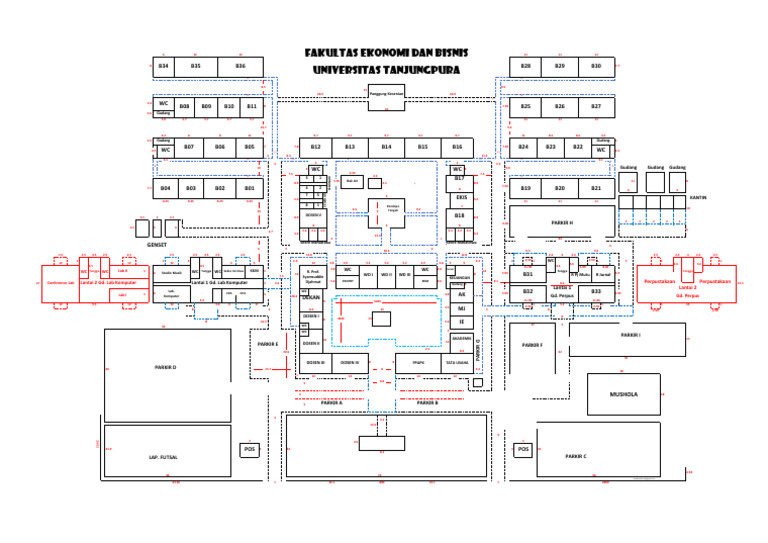 Denah Gedung Bangunan FEB UNTAN Dan LUAS | PDF