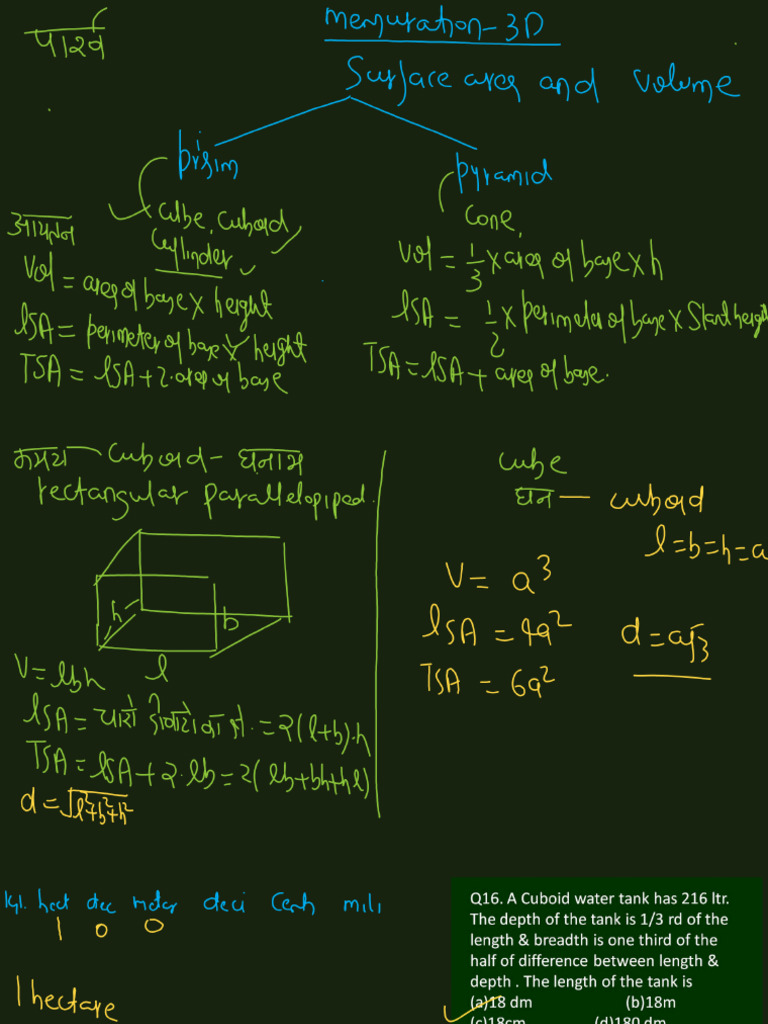 Mensuration 3D | PDF