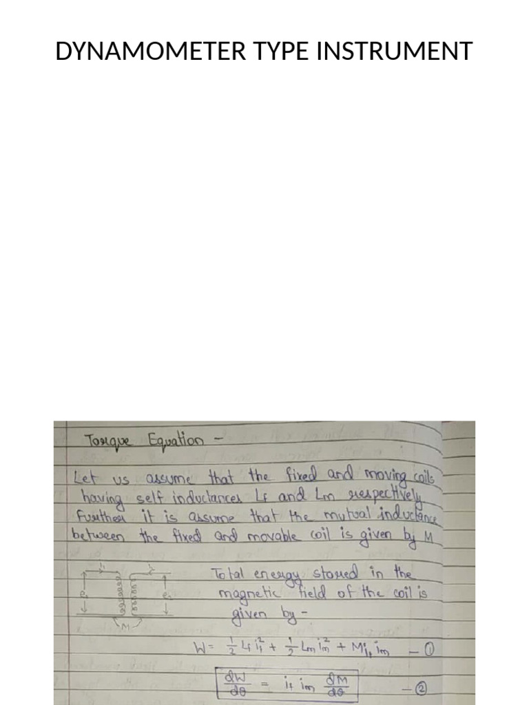 Dynamometer Type Instrument | PDF