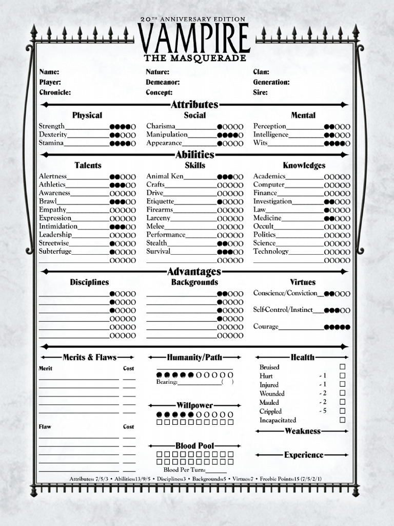 Character Sheet Coriolis | PDF