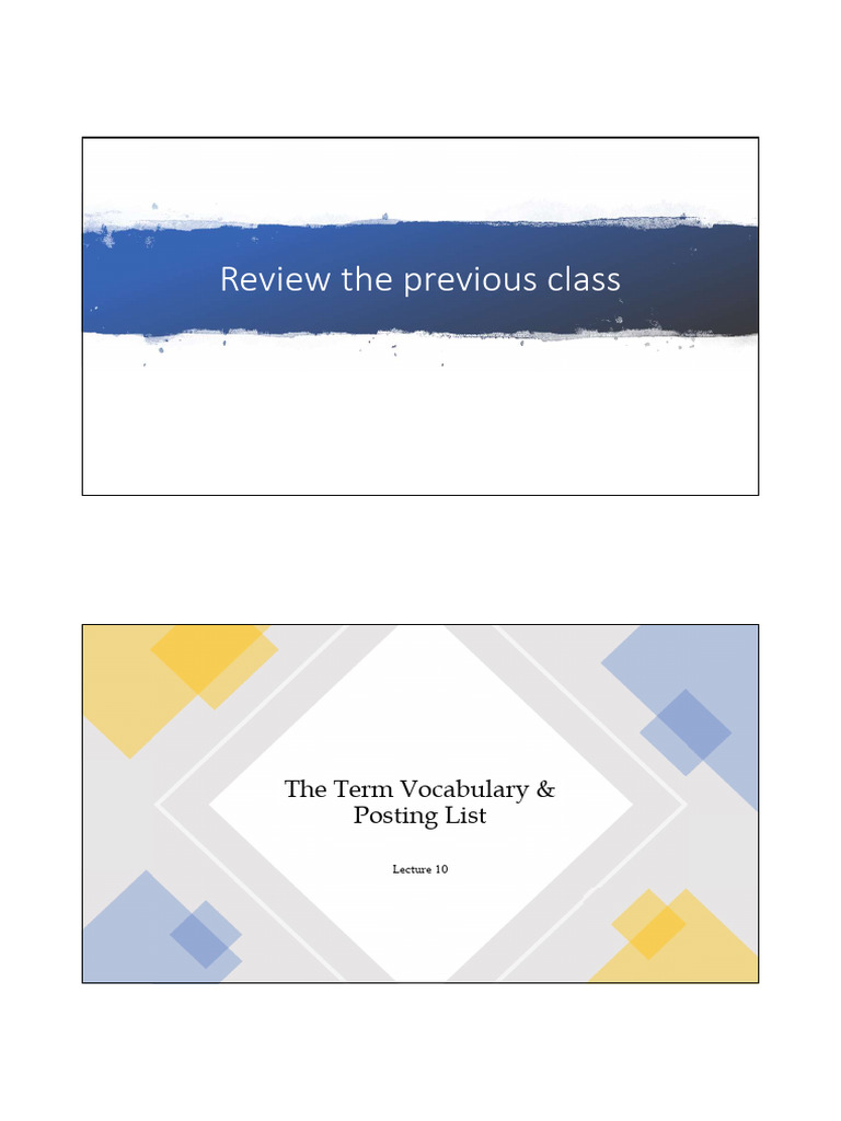 6 The Term Vocabulary & Posting List | PDF | Word | Pointer (Computer ...