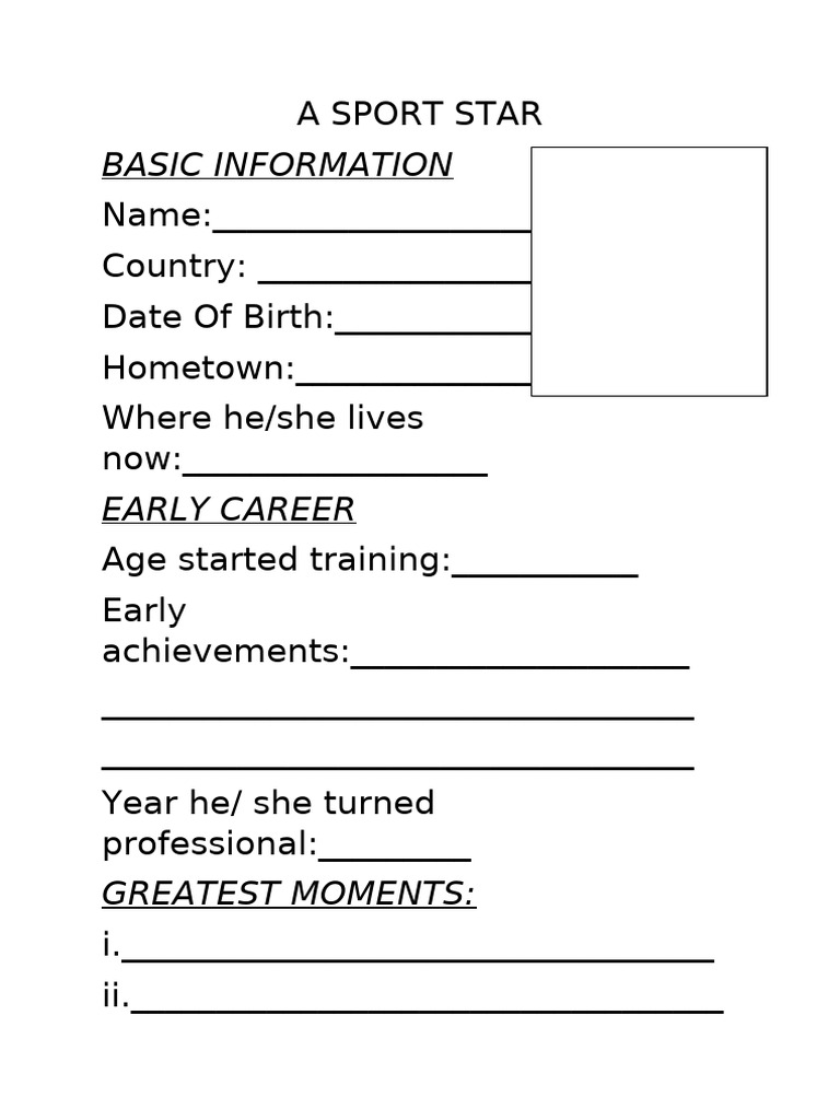 Profile of a Sport Star | PDF | Sports & Recreation