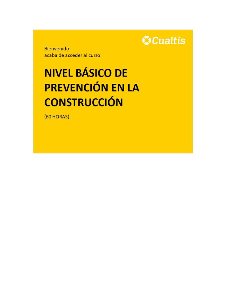 Manual de Apoyo Al Curso Nivel Básico de Prevención en Construcción | PDF