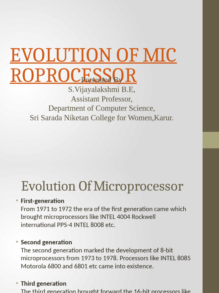 Evolution of MP | PDF | Microprocessor | Central Processing Unit