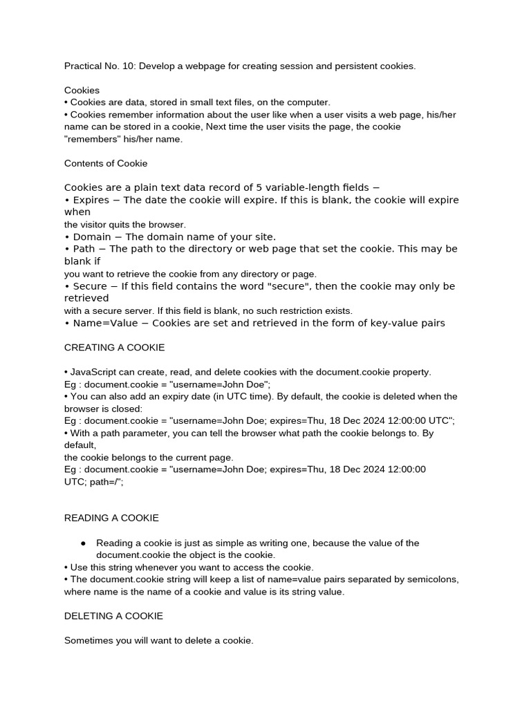 css Practical No_-10 | PDF | Http Cookie | Computer Programming css Practical No_-10 | PDF | Http Cookie | Computer Programming