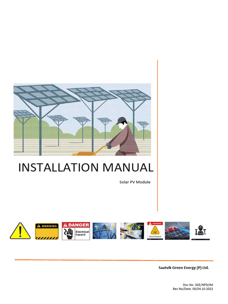Saatvik Solar PV Module Installation Guide | PDF | Photovoltaics ...